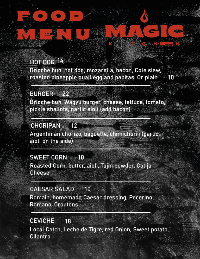 Menu - Magic13brewing